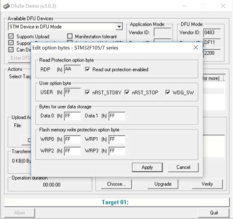 How To Program Option Bytes Using One Of The Dfu
