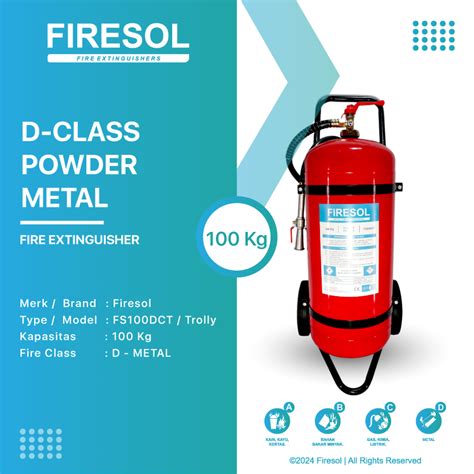 Apab D Class Powder 100kg Trolley Firesol Apab Trolley 100kg Kelas D Firesol