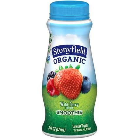 Stonyfield Organic Organic Wild Berry Lowfat Yogurt Smoothie 6 Fl Oz