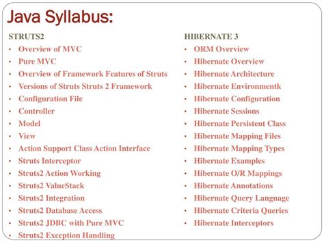 Ppt Java Training Syllabus Powerpoint Presentation Free Download