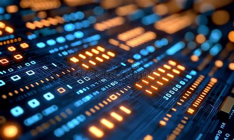 Digital Circuit Board With Glowing Binary Code Stock Video Video Of Orange Programming 366479793