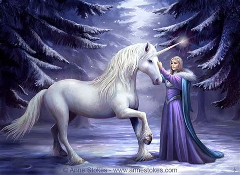 Girl And Unicorn Art Anne Stokes Fantasy Luminos Girl Unicorn