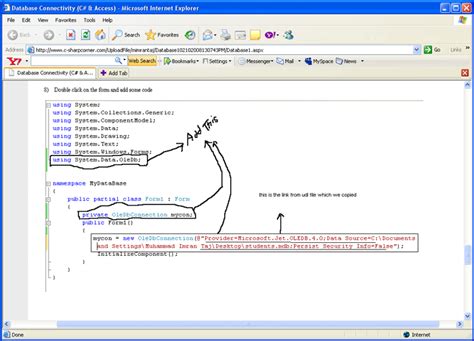Connect To Access Database In C And ADO NET