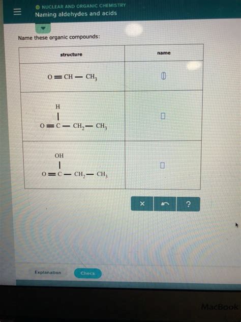 Solved Nuclear And Organic Chemistry Naming Aldehydes And