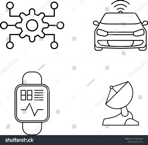 Iot Smart Device Icon Set Thin Stock Vector Royalty Free Shutterstock