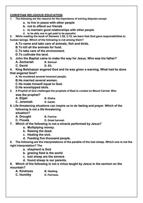 Grade 6 Cre Term 1 Opener Exam 2025 3529