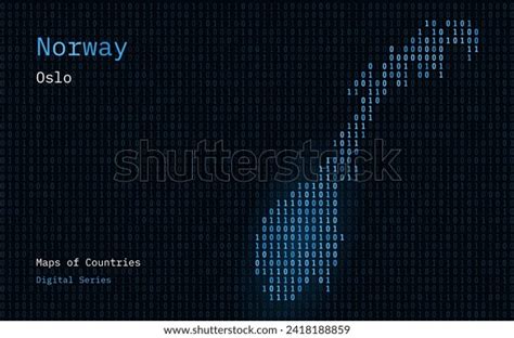 Norway Map Shown Binary Code Pattern Stock Vector Royalty Free