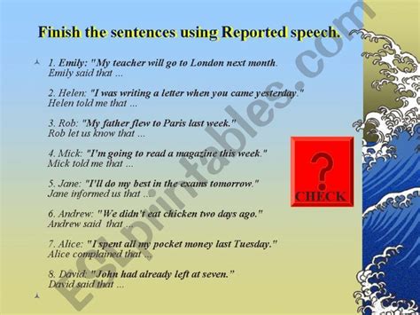 Esl English Powerpoints Reported Speech