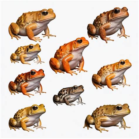 Toad Vector Set White Background Isolated A High Quality Premium Ai
