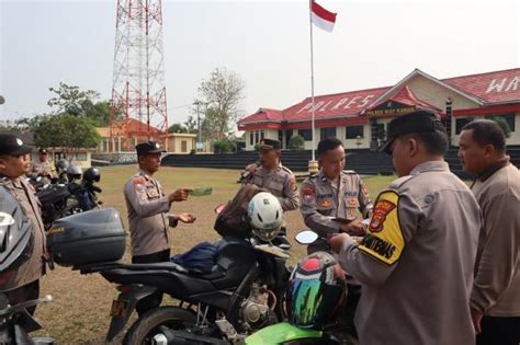 Polres Way Kanan Gelar Apel Dan Cek Barang Inventaris Bhabinkamtibmas