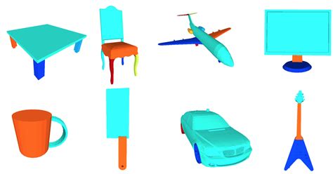 Segmented Meshes In Shapenet 2019