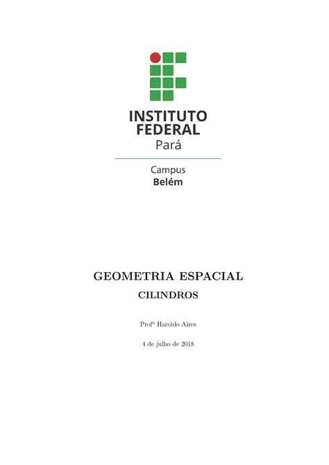Geometria Espacial Cilindros Docsity