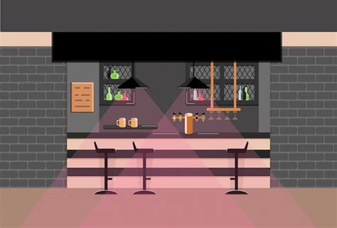 Premium Vector Bar Counter In Pub