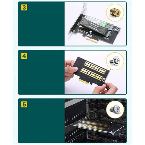 Ugreen karta rozszerzeń adapter PCIe 3 0 x4 do M 2 NVMe M Key B Key