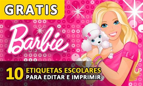 Etiquetas Escolares De Barbie Gratis Plantilla Con Etiquetas