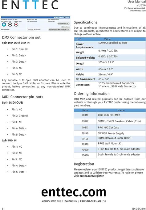 Enttec Dmx Usb Pro 70304 Lighting Interface Sirs E 70029 46 Off