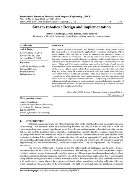 Swarm Robotics Design And Implementation Pdf Robotics Robot