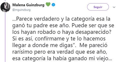 Malena Guinzburg recuperó un Martín Fierro que su padre había perdido Fue algo raro y mágico