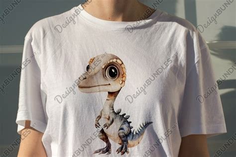 Watercolor Cute Deinonychus Dinosaur Cartoon 3215937