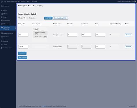 Woocommerce Multi Vendor Table Rate Shipping Csv Xls Rules Webkul