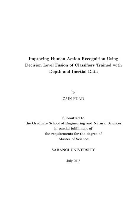 Pdf Improving Human Action Recognition Using Researchsabanciuniv