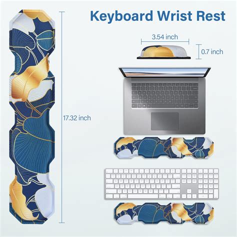 Mosiso Extended Gaming Mouse Padandhexagon Keyboard Wrist
