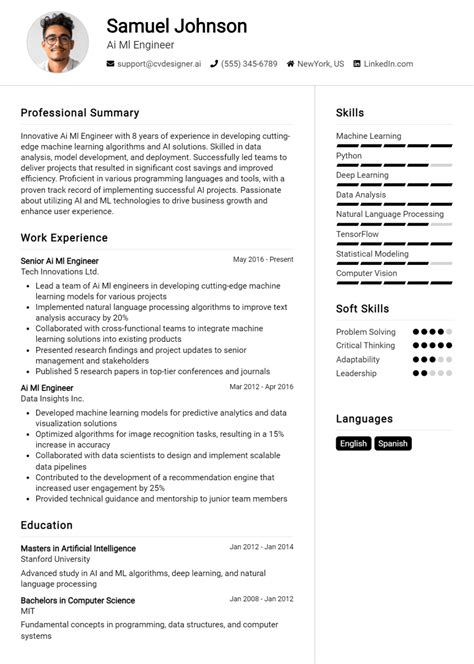 AI Engineer CV Examples And Templates For Best Writing Guide CVDesigner Ai