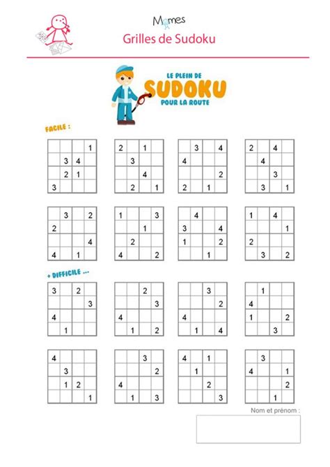 Sudoku Enfant À Imprimer Momes Encequiconcerne Jeux À Imprimer 8 Ans