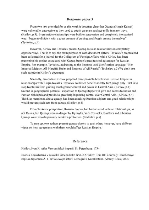 Response Paper 3 Kirilov P Even Inside Relationships Were Built On Aggression And