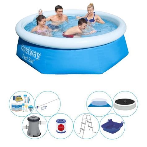 Bestway Piscine Complete Fast Set Ronde 244x66 Cm Set De