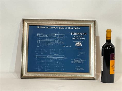 Motor Boating Blueprint Of Sailboat Turnover For Sale At 1stdibs