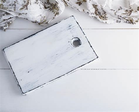Premium Photo Empty White Wooden Board Textile Napkin