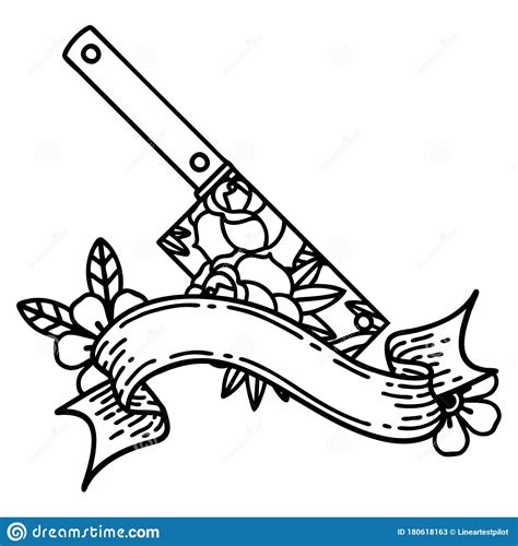 Tatuagem De Linhagem Negra Faixa De Clave E Flores Ilustração do Vetor Ilustração de