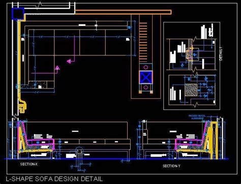 L Shape Sofa Elevation Cad Block Equild