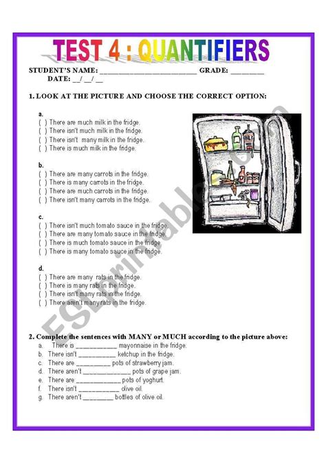 Test Quantifiers Esl Worksheet By Deborica Esl Worksheets Esl Lesson Plans Grammar