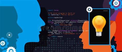 Mobile Application Programming Language Code Smart Phone Head And Idea
