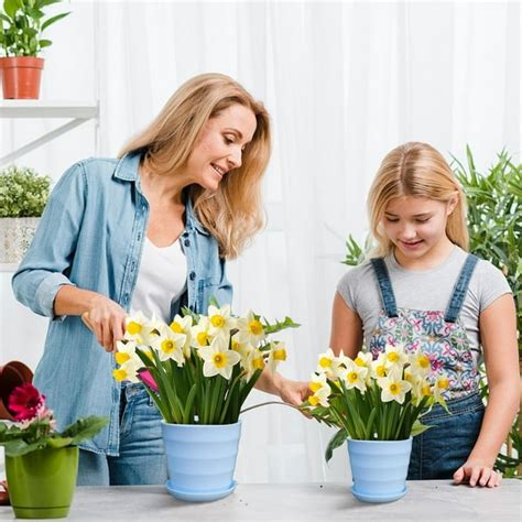 Bifandian Plastic Planters With Drainage Holes And Saucer Large