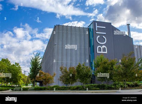 Bcit British Columbia Institute Of Technology Sign On A Building At