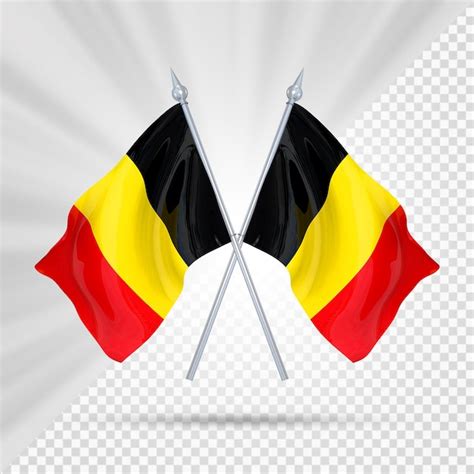 Premium Psd Two Flags Belgium