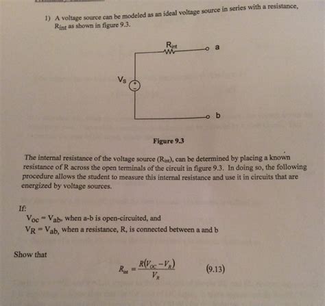 Solved A Voltage Source Can Be Modeled As An Ideal Voltage