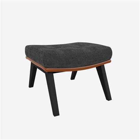 Dena Repose pieds en Tissu Melina Gris foncé Cuir Pieds noirs Habitat