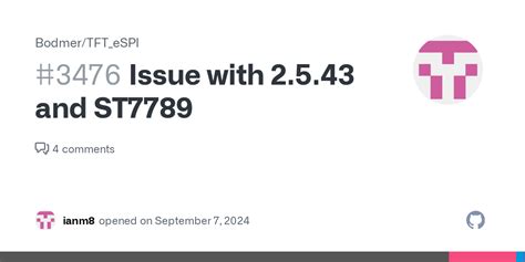 Issue With 2543 And St7789 · Issue 3476 · Bodmertftespi · Github