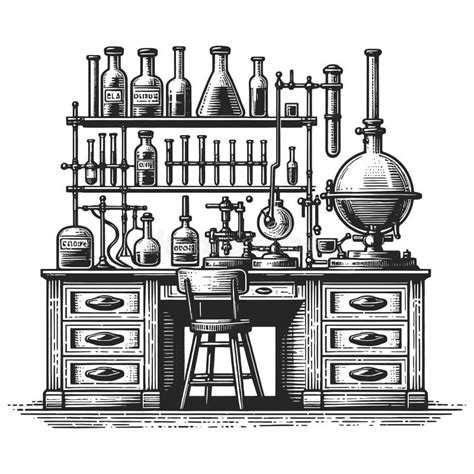 Vintage Chemistry Lab Apparatus Engraving Vector Stock Vector
