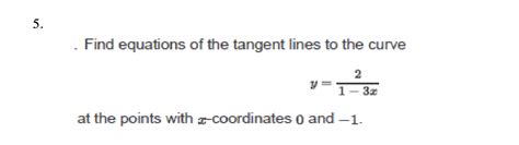 Solved Find Equations Of The Tangent Lines To The Curve