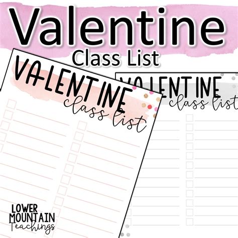 Valentines Day Class List Editable PowerPoint For Classroom Party