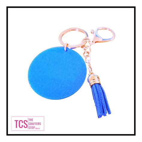 Coloured Round Acrylic Blank Keyring With Tassels The Crafters Stop