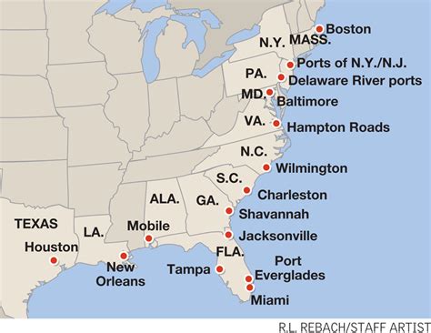 Cruise Ship Ports US Departures Full Port List Map