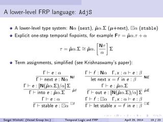 Temporal logic and functional reactive programming | PPT