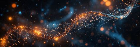 Glowing DNA Double Helix Structure Surrounded By Molecular Connections