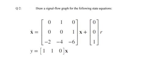 Solved Q Draw A Signal Flow Graph For The Following State Chegg